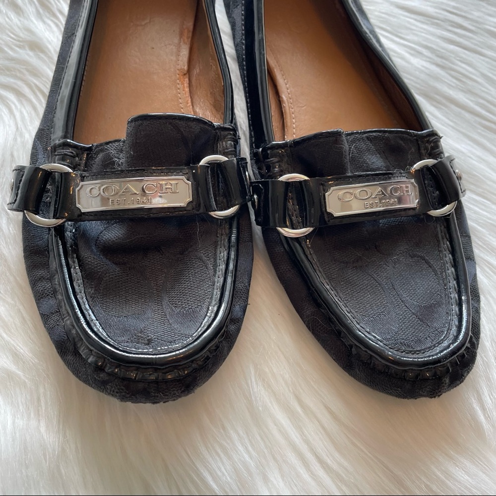 Coach Felisha Black Slip On Signature Logo Loafer Fla… - Gem